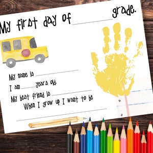 First Day of School Handprint Craft, Class Interview Handprint, Kids ...