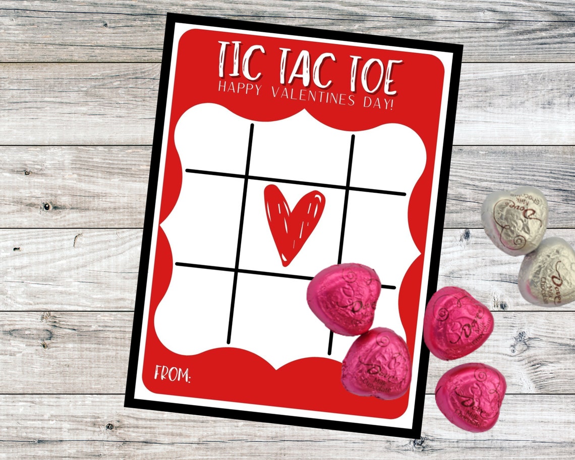 Tic Tac Toe Valentines Printable Valentines Cards DIY - Etsy