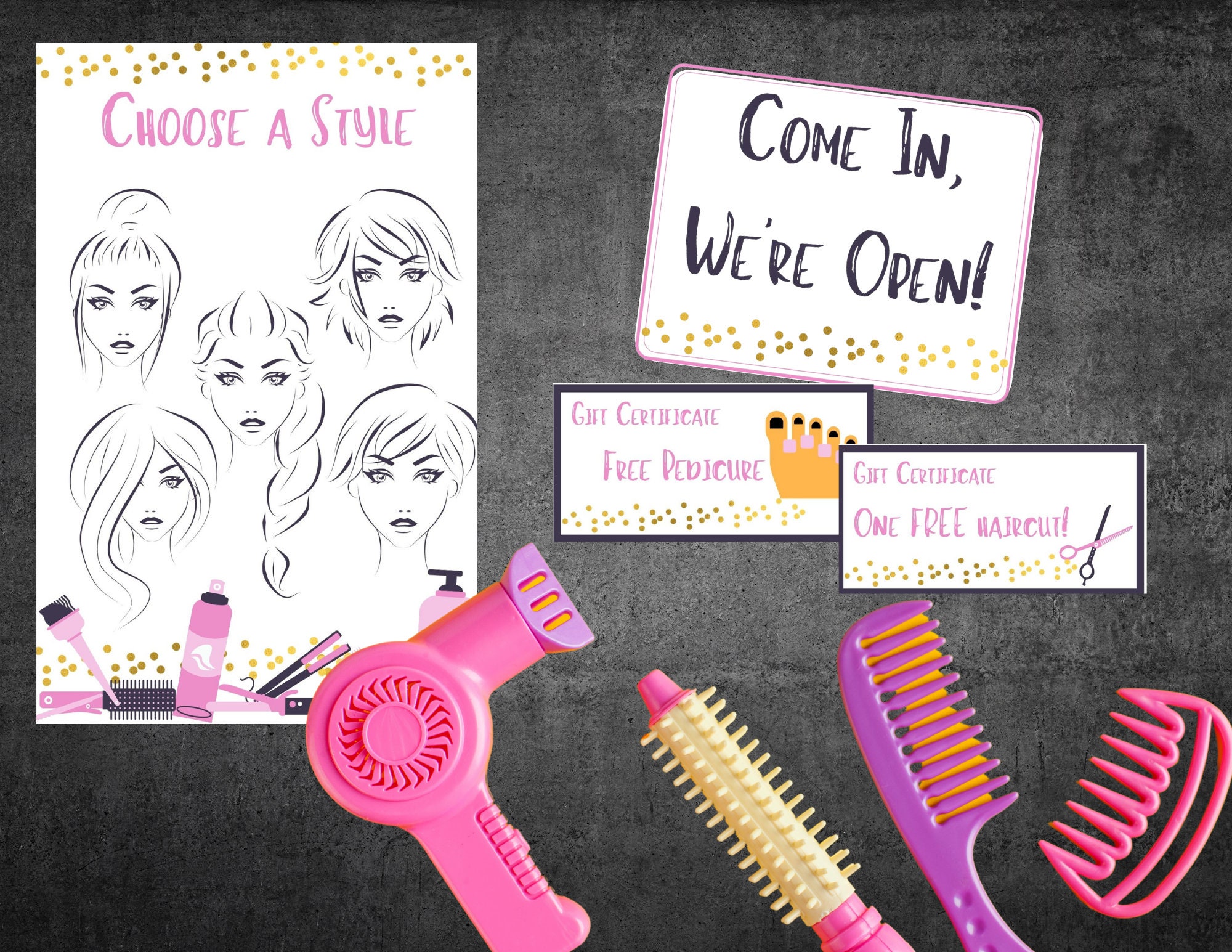 Pretend Play Salon Pretend Play Barber Dramatic Play Center - Etsy