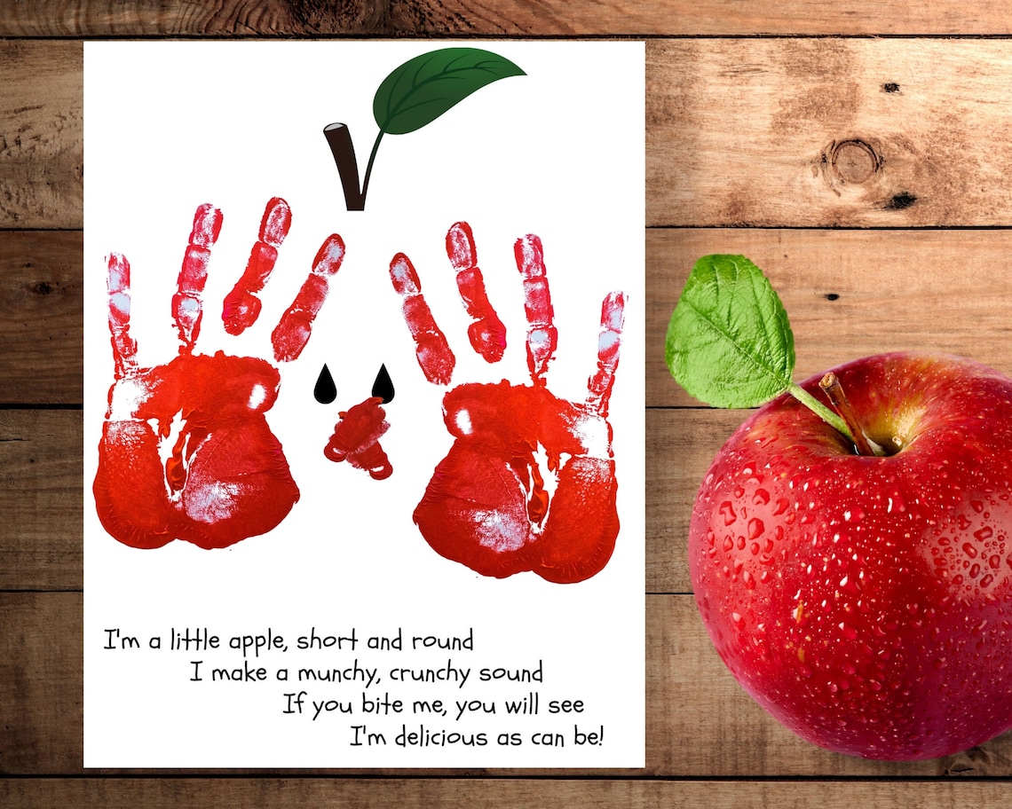 Apple Handprint Craft Handprint Keepsake Apple Crafts Fall Handprint ...