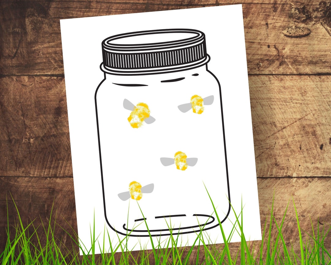 Firefly Fingerprint Craft Handprint Art Crafts for Kids DIY Preschool ...