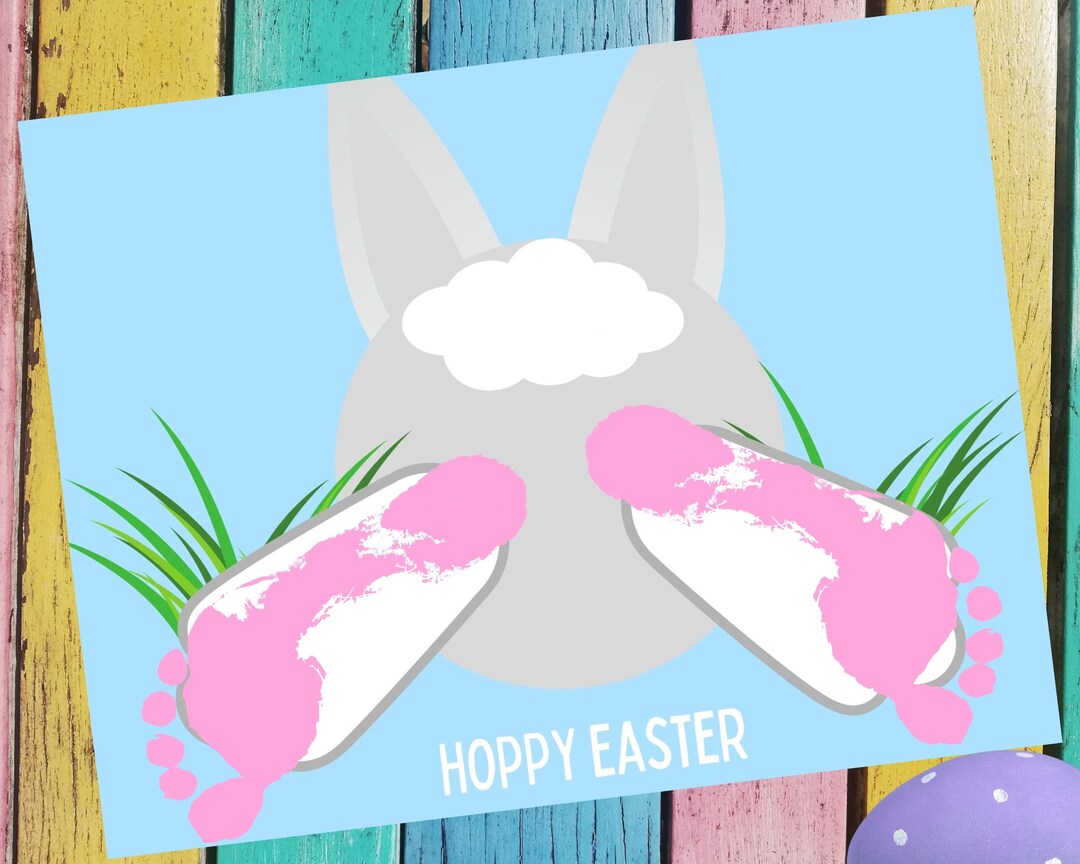 Easter Bunny Craft Handprint Keepsake Rainbow Art Easter Craft Easter ...