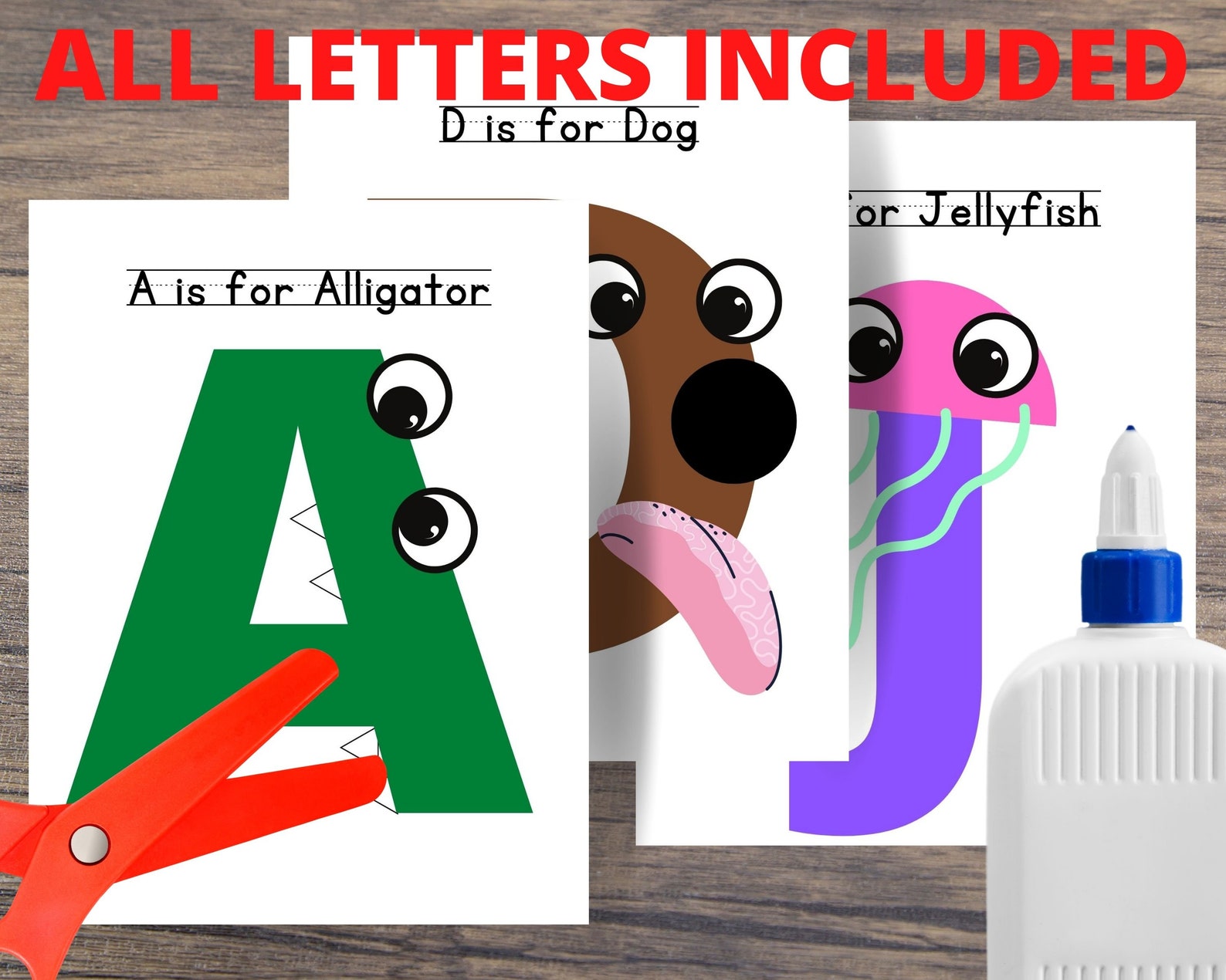 Alphabet Craft Printable Learning Letters - Etsy