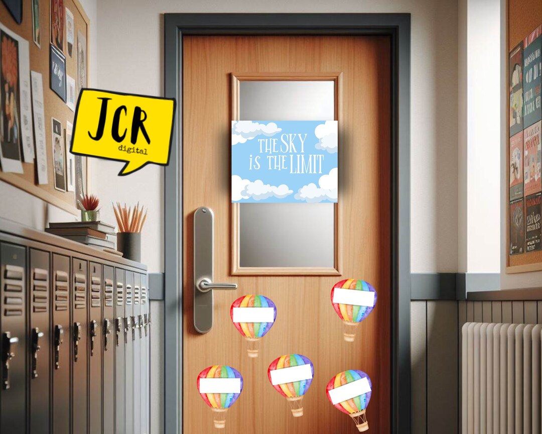 Hot Air Balloon Door Decor the Sky is the Limit Classroom Door Idea ...