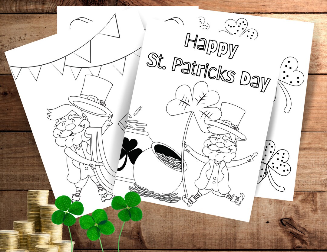 St Patricks Day Coloring Page Shamrock Leprechaun March Crafts ...