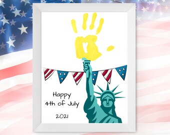 Flag Handprint Craft Fourth of July Handprint American Flag - Etsy