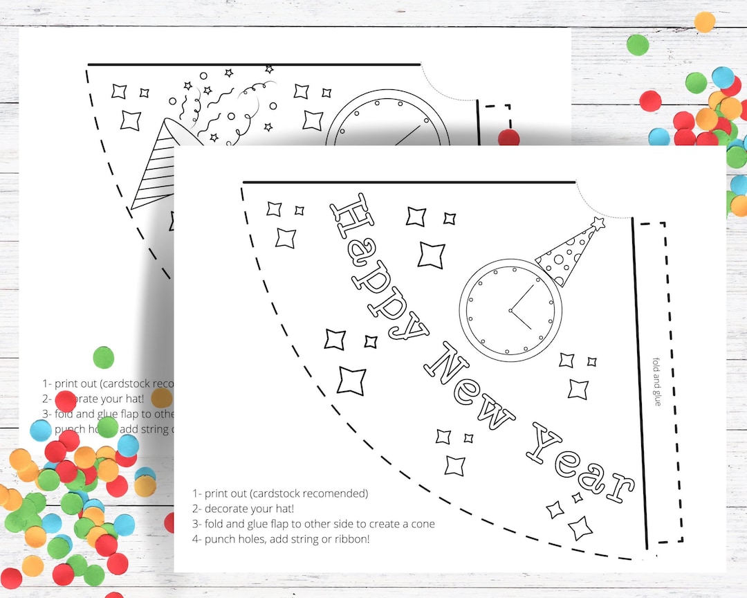 New Years Eve Party Hats New Years Crafts Printable Party Hats New ...