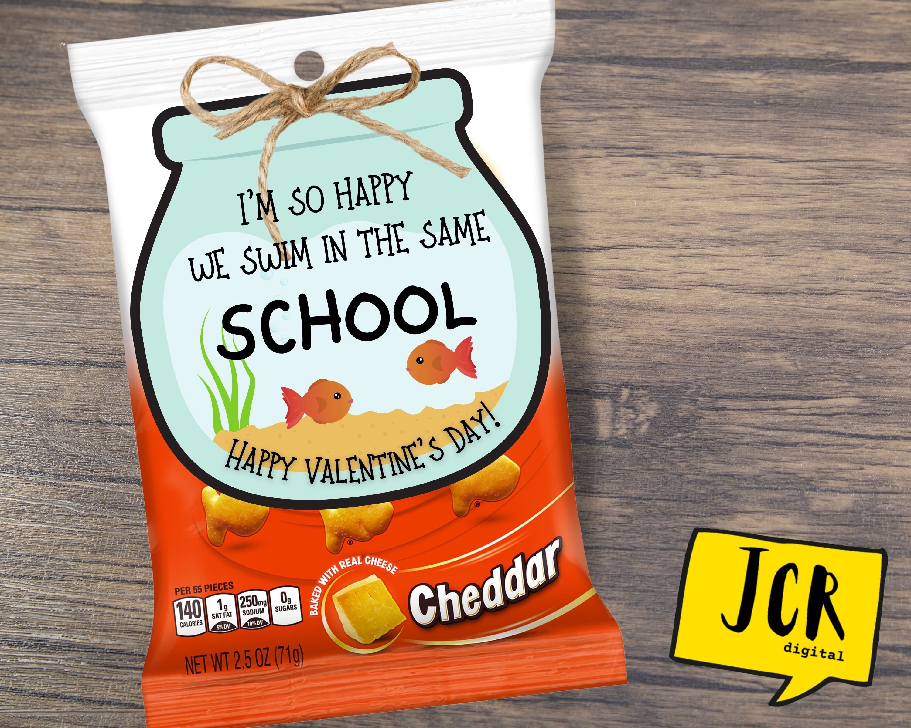 Printable Goldfish Valentines Cards Crayon Valentines School Valentines ...