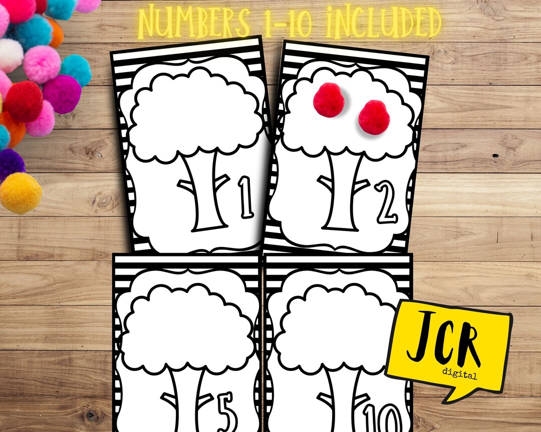 TREE Counting Mats Number Practice Counting Preschool - Etsy