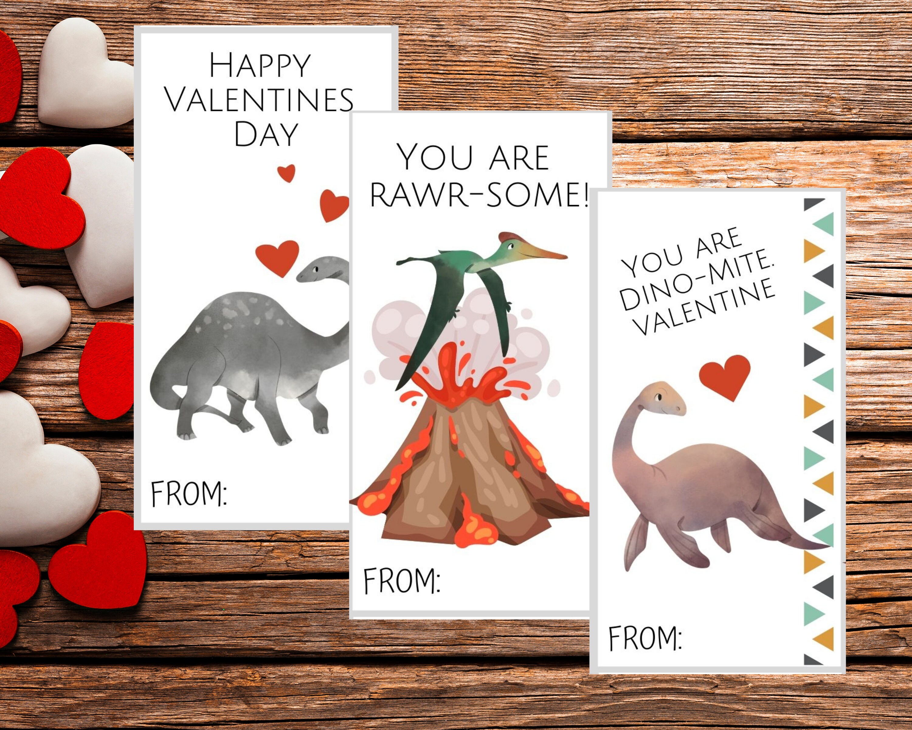 Dinosaur Valentine Cards Printable Boy Valentine Dino - Etsy