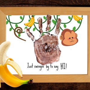Monkey Handprint Art Handprint Keepsake Toddler Handprint - Etsy