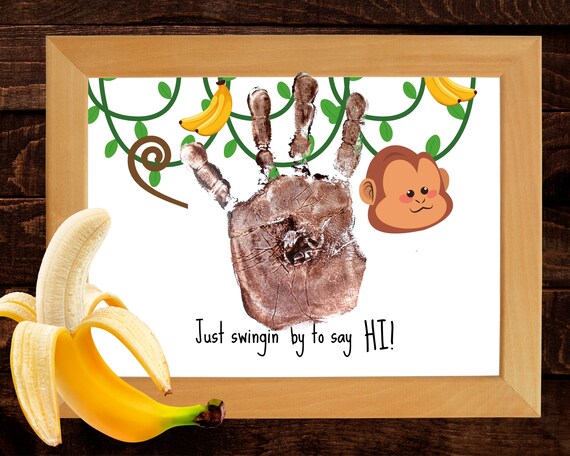 Monkey Handprint Art Handprint Keepsake Toddler Handprint | Etsy
