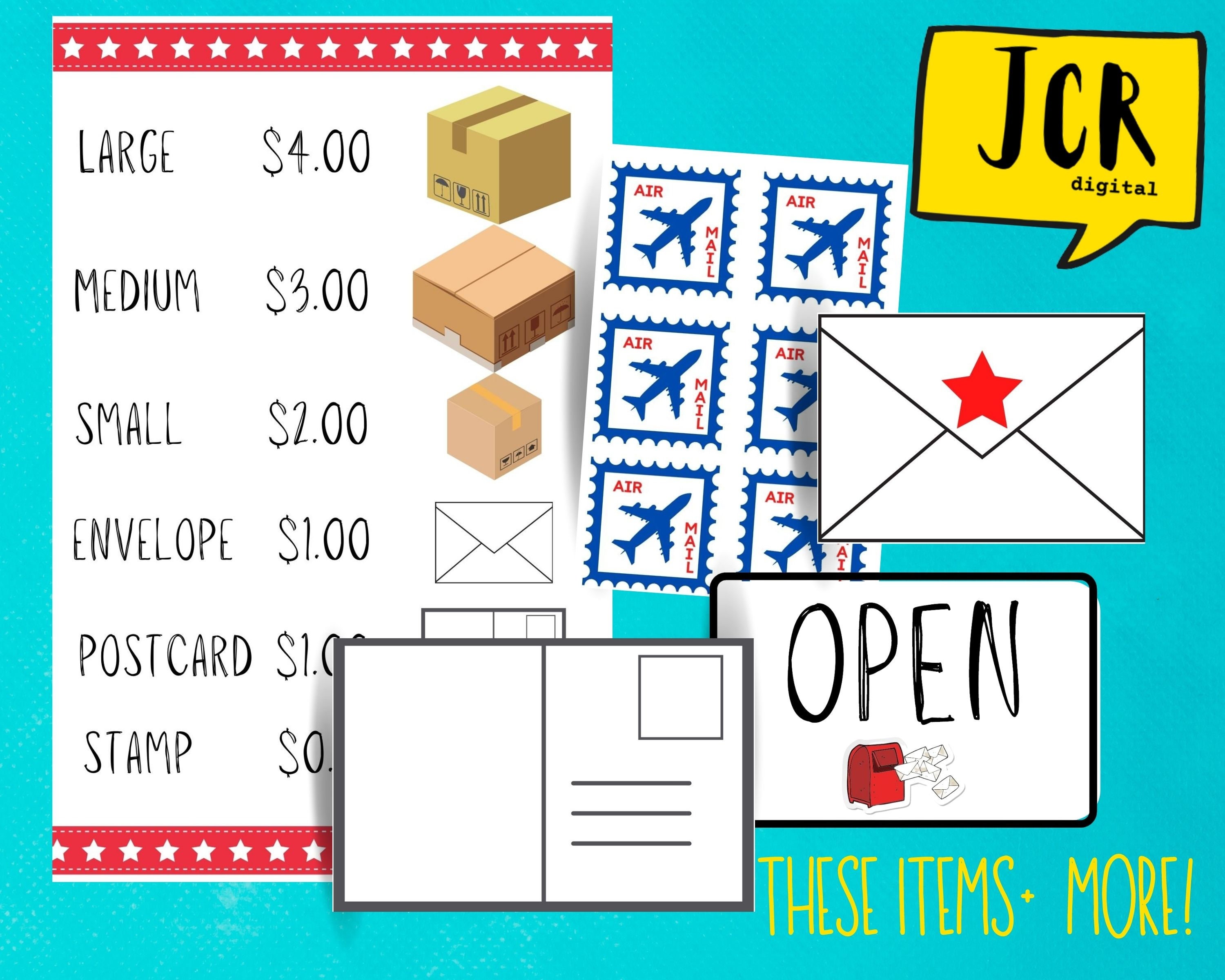 Post Office Pretend Play Pretend Play Postage Stamps Pretend Play ...