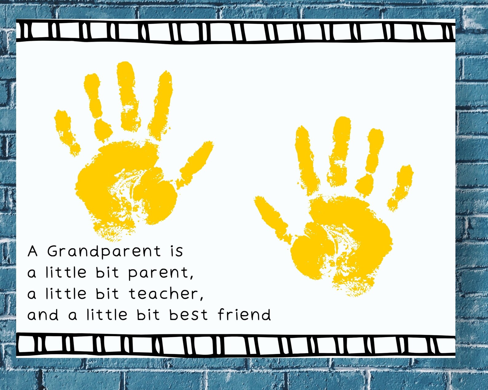 Handprint Keepsake for Grandparents Handprint Art Handprint Template ...