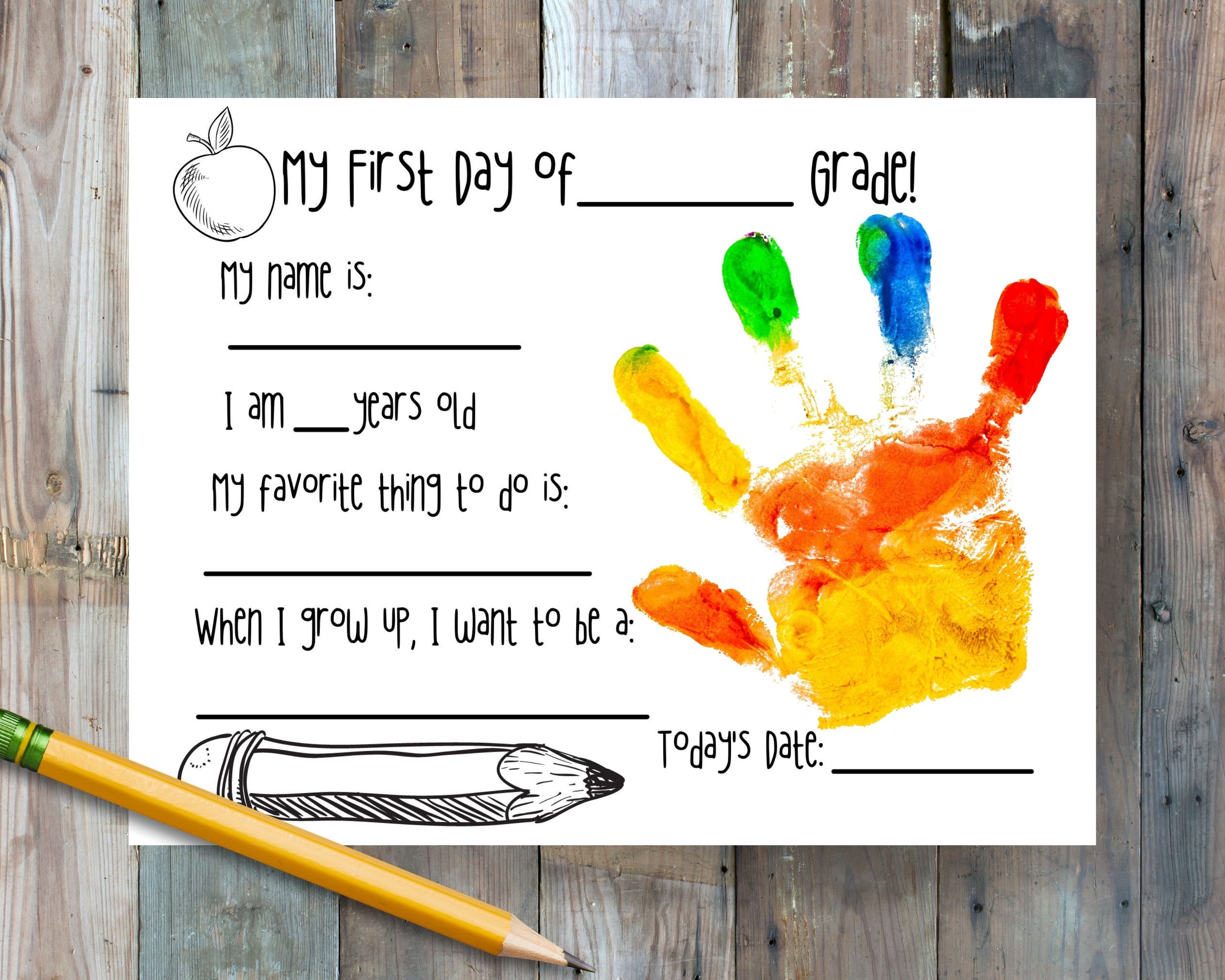 First Day of School Handprint Craft, Class Interview Handprint, Kids ...
