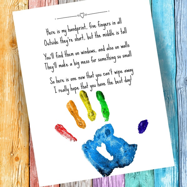 Handprint Poem - Etsy