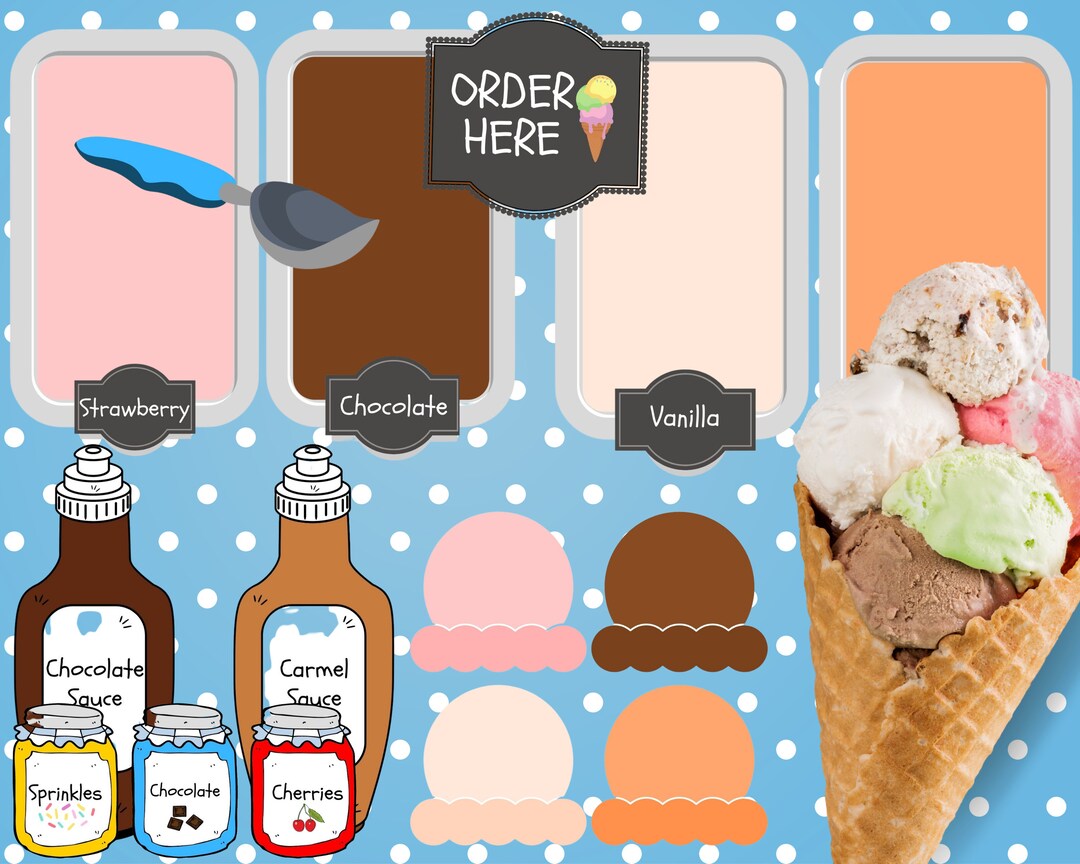 Ice Cream Shop Printable Pretend Play Dramatic Play Center Printables ...