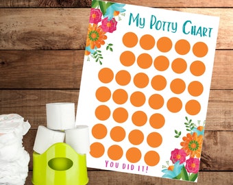 Modern Cute Sticker Potty Chart DIY Printing or Professional Prints - Etsy