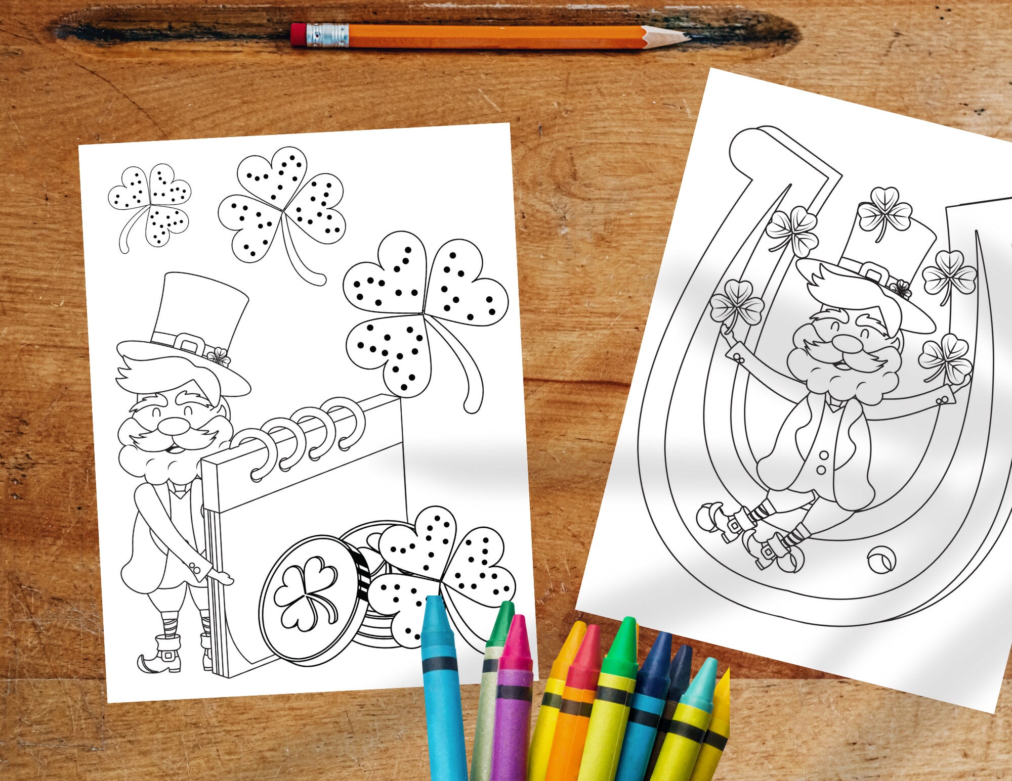 St Patricks Day Coloring Page Shamrock Leprechaun March Crafts ...
