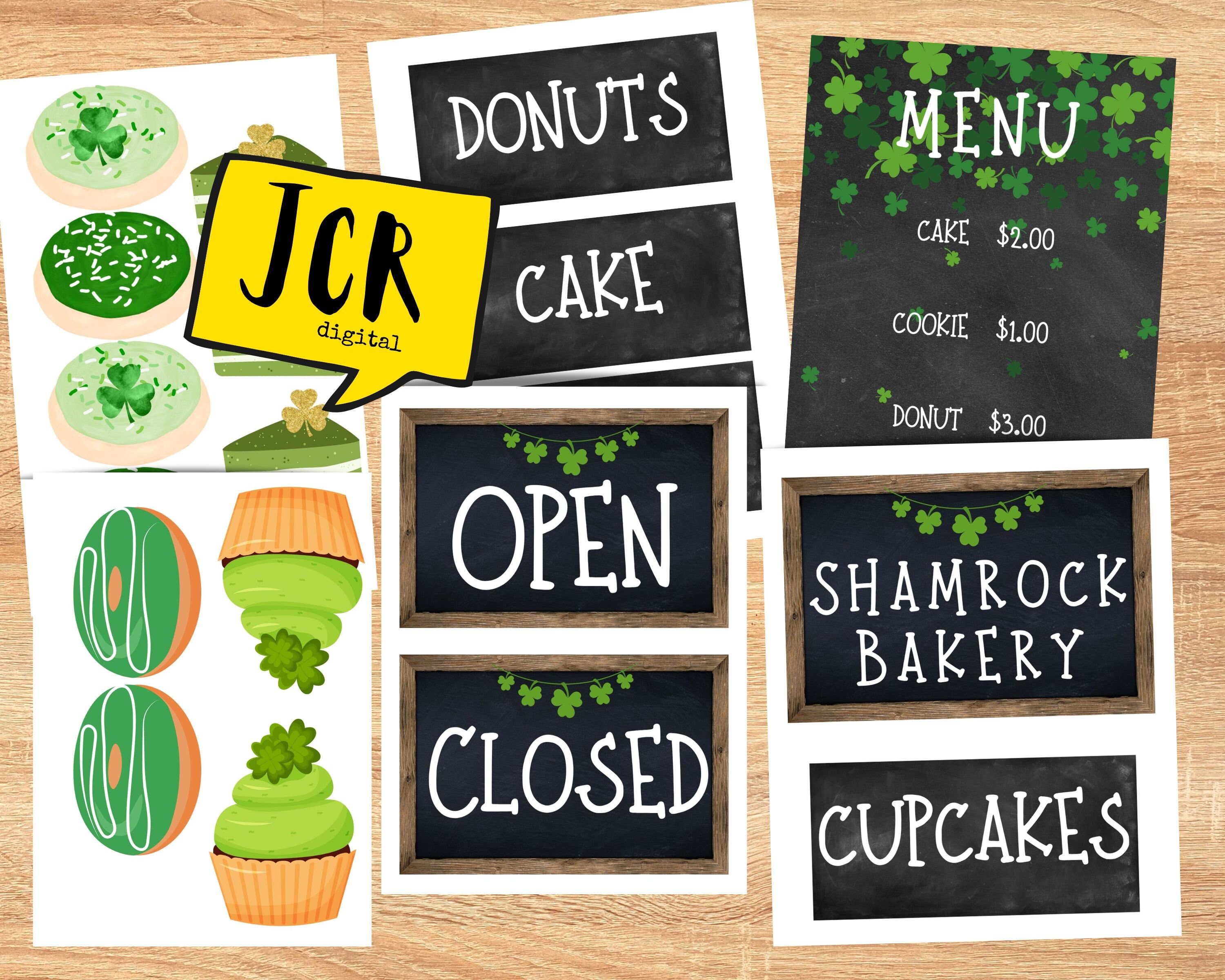 Shamrock Bakery Pretend Play Printable Pretend Play Grocery Pretend ...