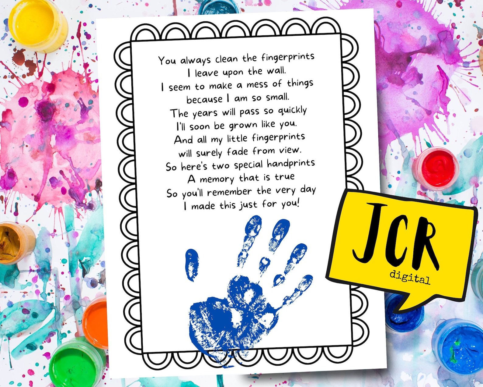 Handprint Poem Craft Toddler Craft Handprint Keepsakes Crafts for Kids ...