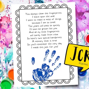 Handprint Poem Craft Toddler Craft Handprint Keepsakes Crafts for Kids ...