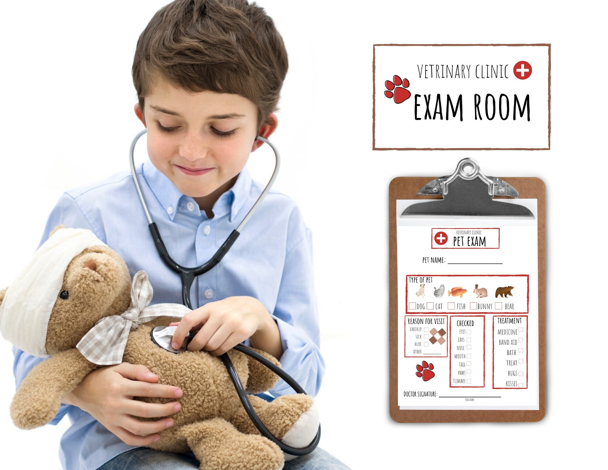 Vet Pretend Play Printable Veterinarian Play Pretend Doctor-dramatic ...