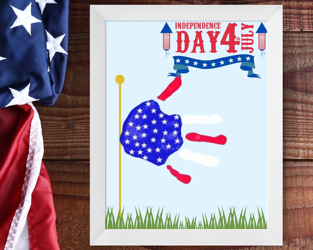 Flag Handprint Craft, Fourth of July Handprint, American Flag, Kids ...