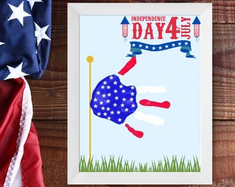 Flag Handprint Craft Fourth of July Handprint American Flag - Etsy