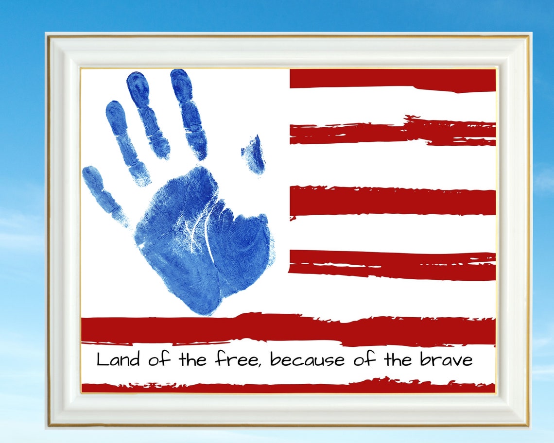 Flag Handprint Craft Fourth of July Handprint American Flag - Etsy