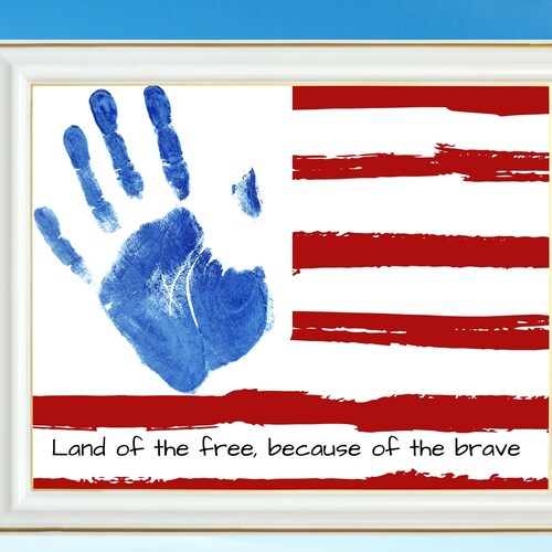 Flag Handprint Craft Fourth of July Handprint American Flag - Etsy