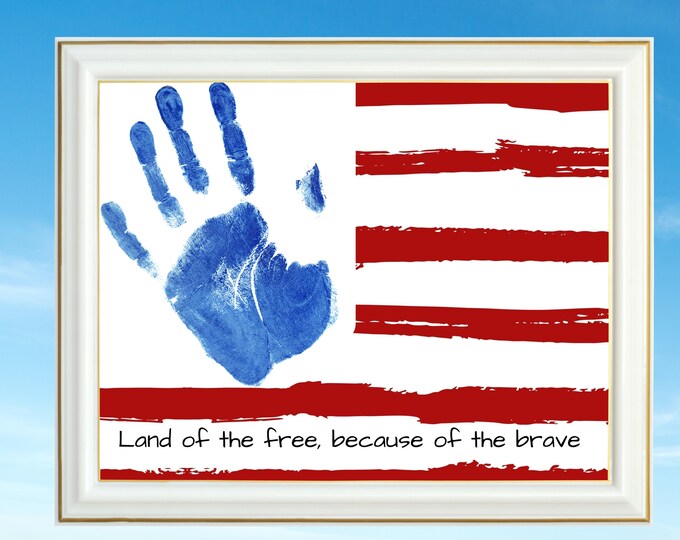 Flag Handprint Craft Fourth of July Handprint American Flag - Etsy