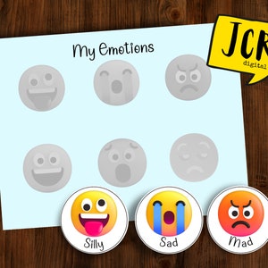 Emotions Matching Printable Busy Book Busy Book Page Match the Colors ...