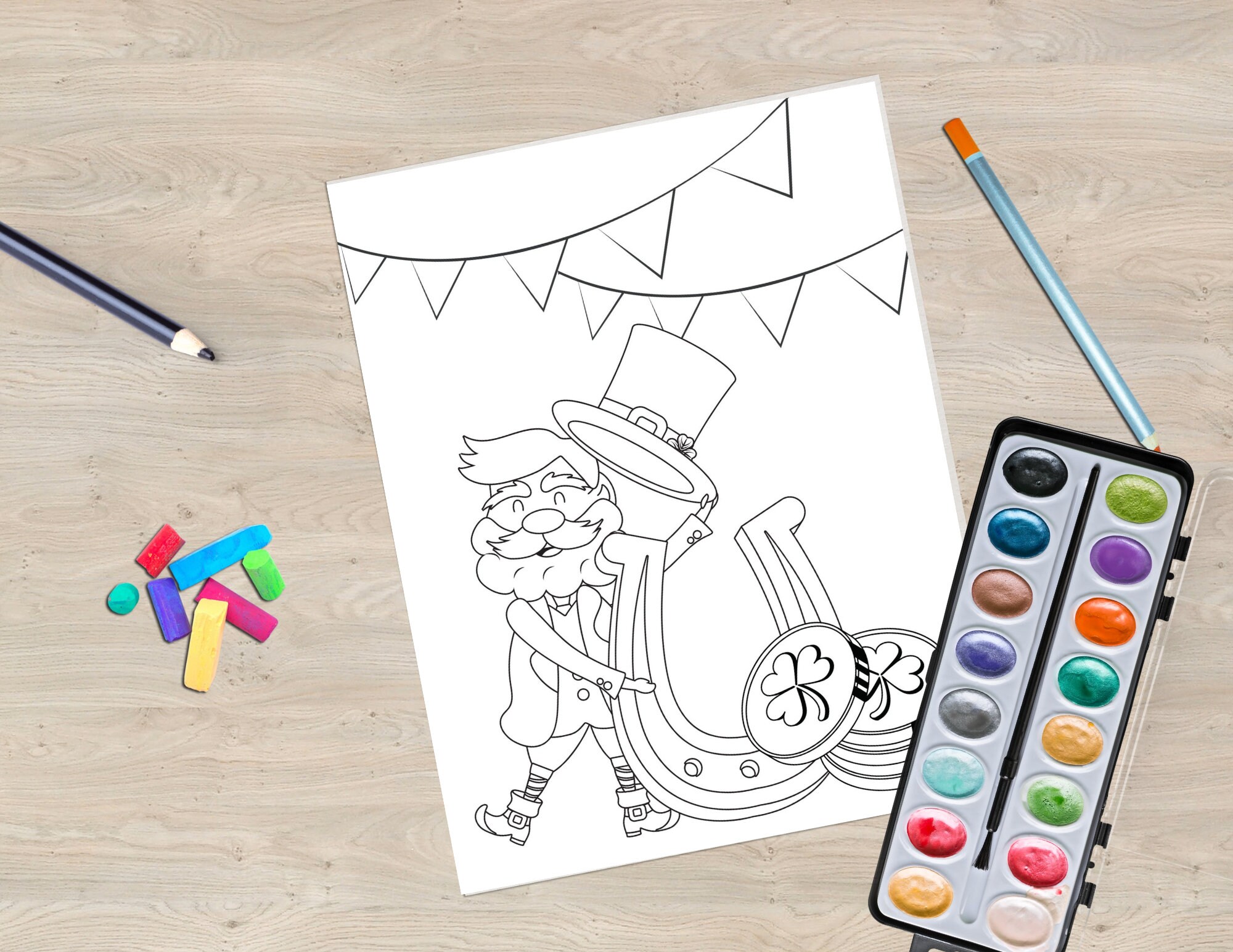 St Patricks Day Coloring Page Shamrock Leprechaun March Crafts ...