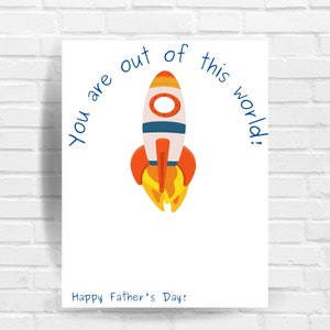Handprint Rocket Fathers Day Printable Out of This World Handprint ...