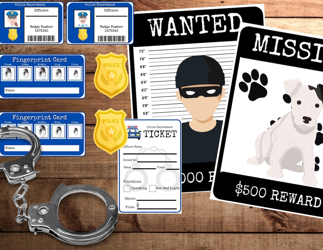 Police Pretend Play police Station Pretend Police Tickets Police ...