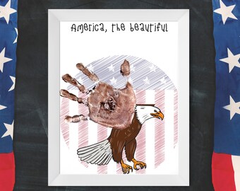 Flag Handprint Craft Fourth of July Handprint American Flag - Etsy