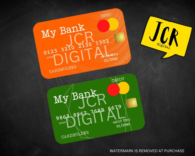 Pretend Play Credit Cards Printable Credit Cards Pretend - Etsy