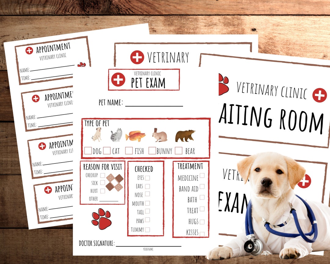 Vet Pretend Play Printable Veterinarian Play Pretend Doctor-dramatic ...