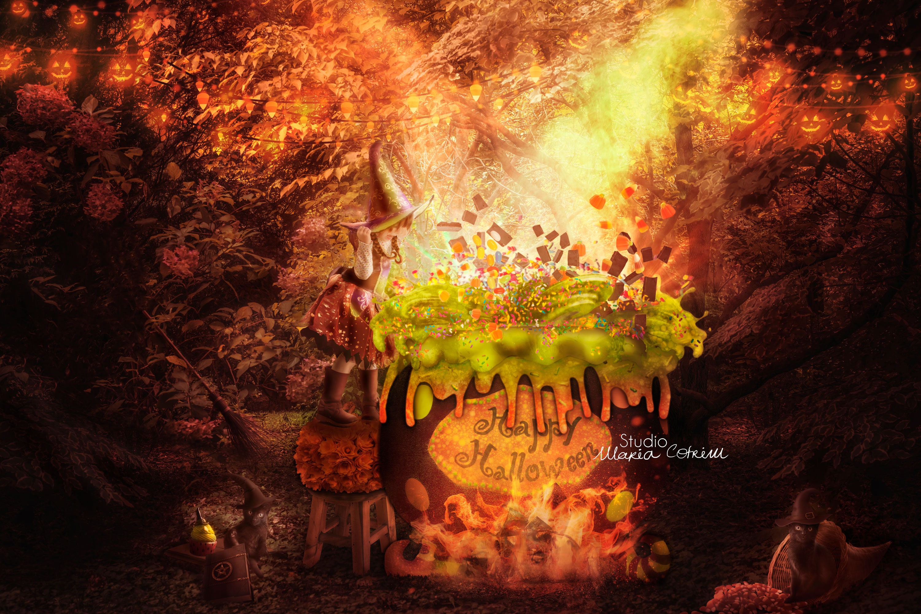 Witch's Brew Digital Background/backdrops for Photoshop, Elements Etc ...