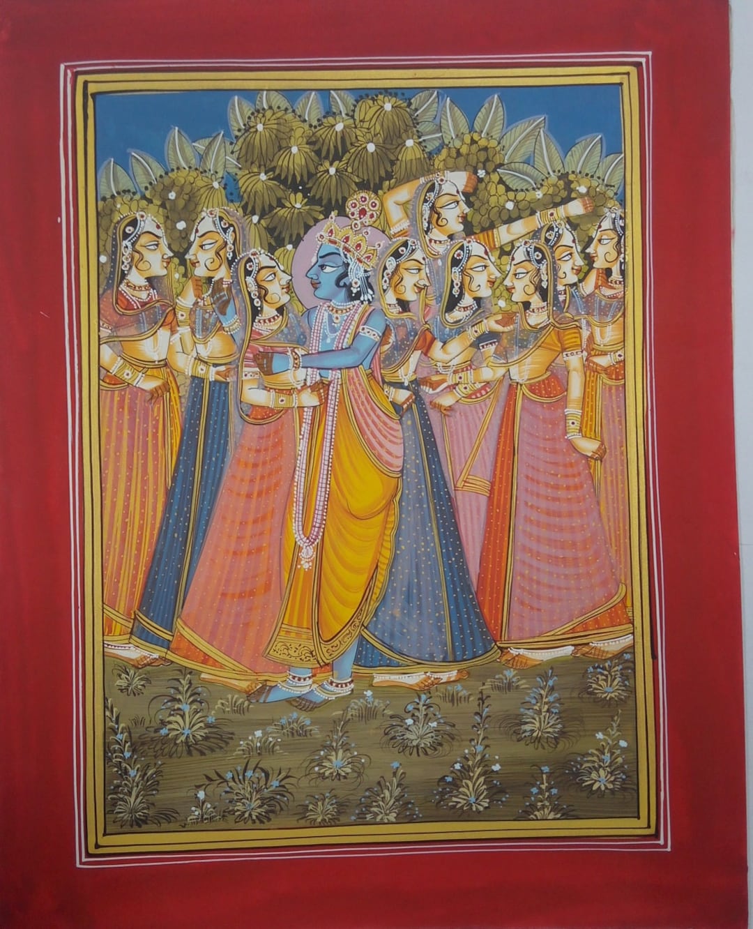 Radha Krishna Raasleela India Miniature Painting on Wasli Paper by ...