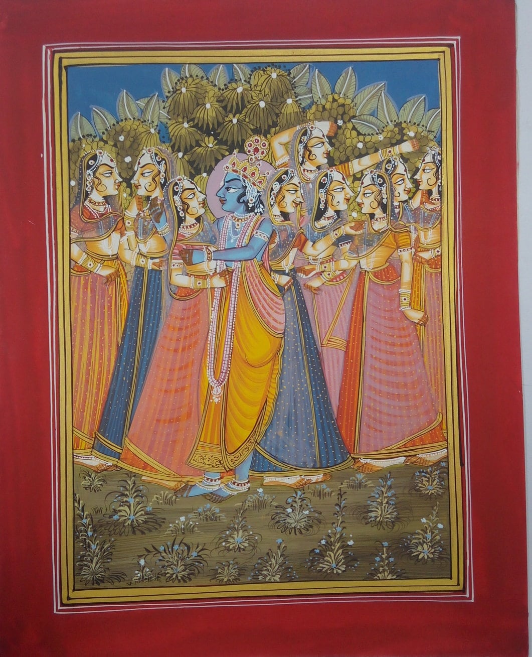 Radha Krishna Raasleela India Miniature Painting on Wasli Paper by ...