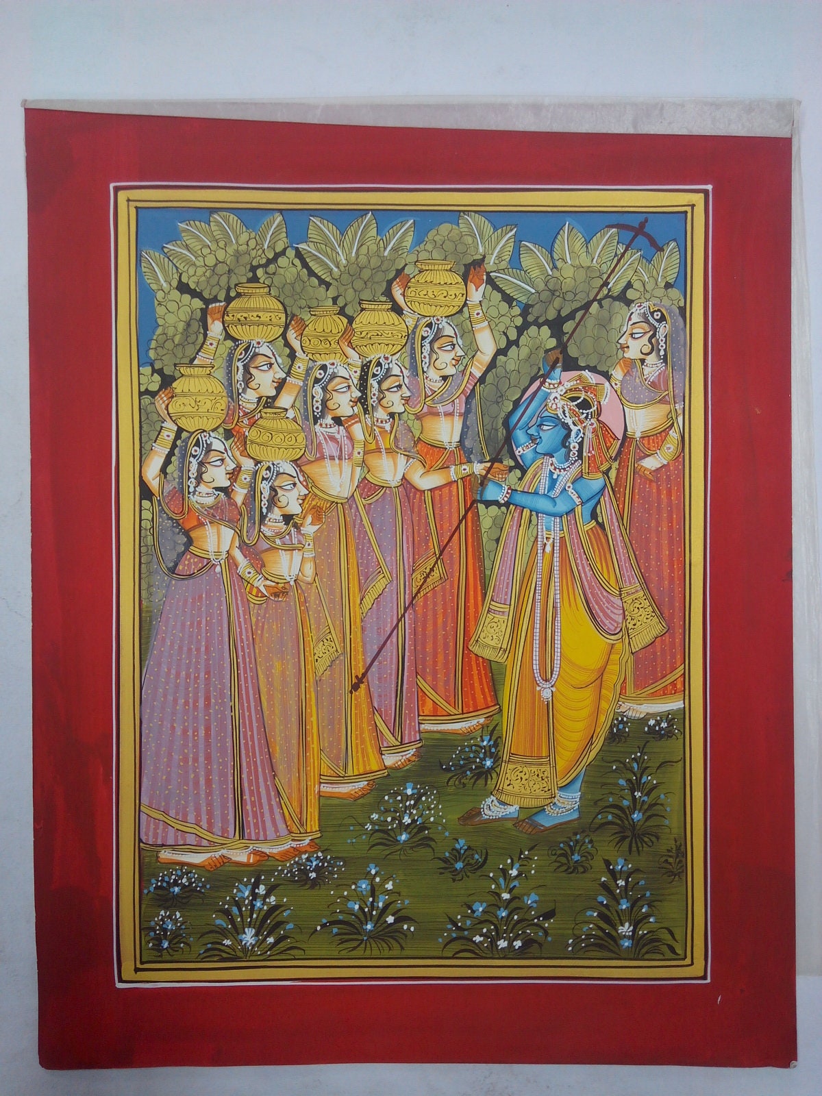 Radha Krishna Raasleela India Miniature Painting on Wasli Paper by ...