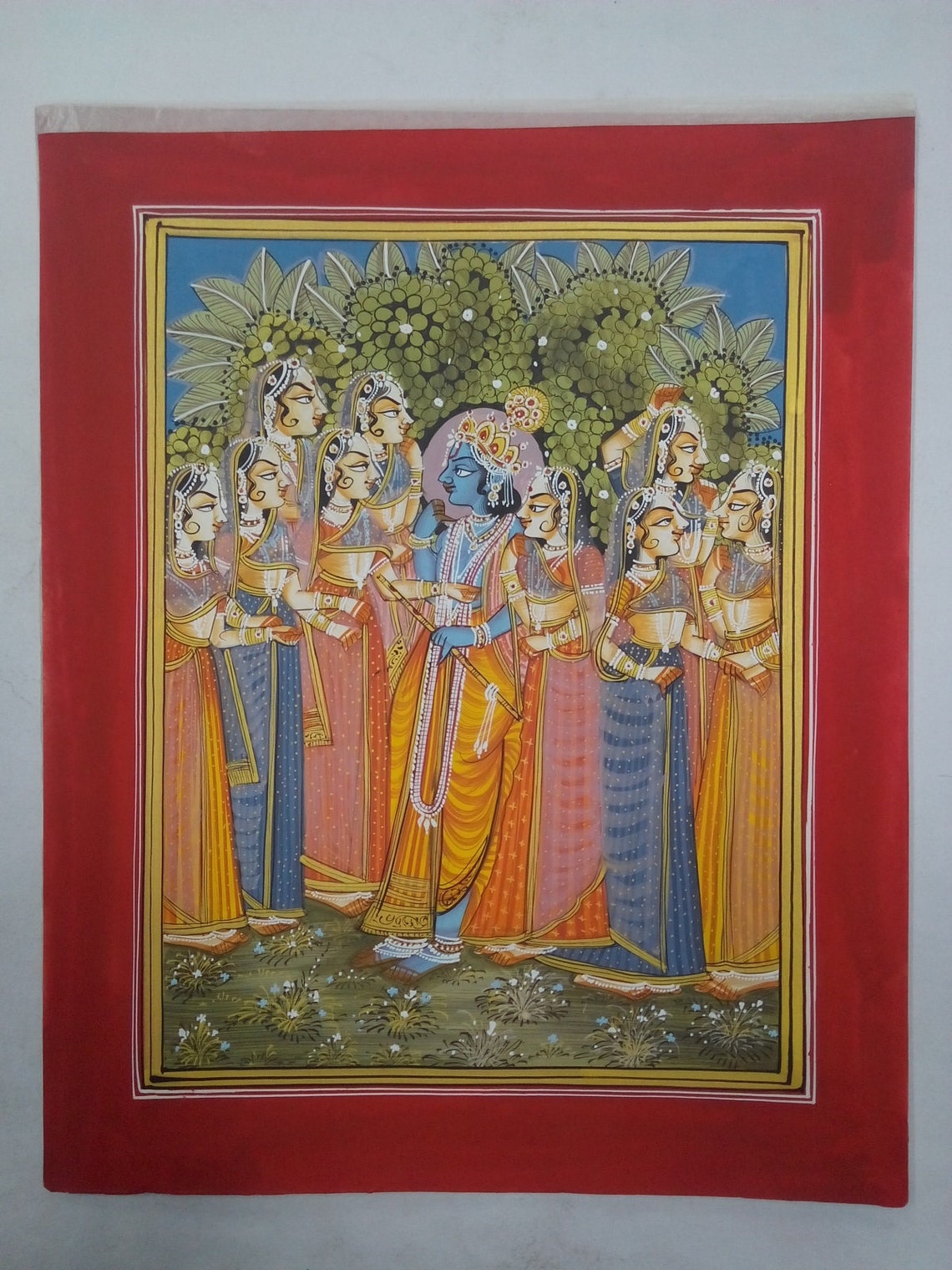 Radha Krishna Raasleela India Miniature Painting on Wasli Paper by ...