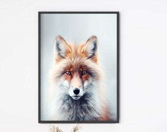 Fox Print, Fox Photography, Red Fox Print, Animal Print, Woodland Print ...