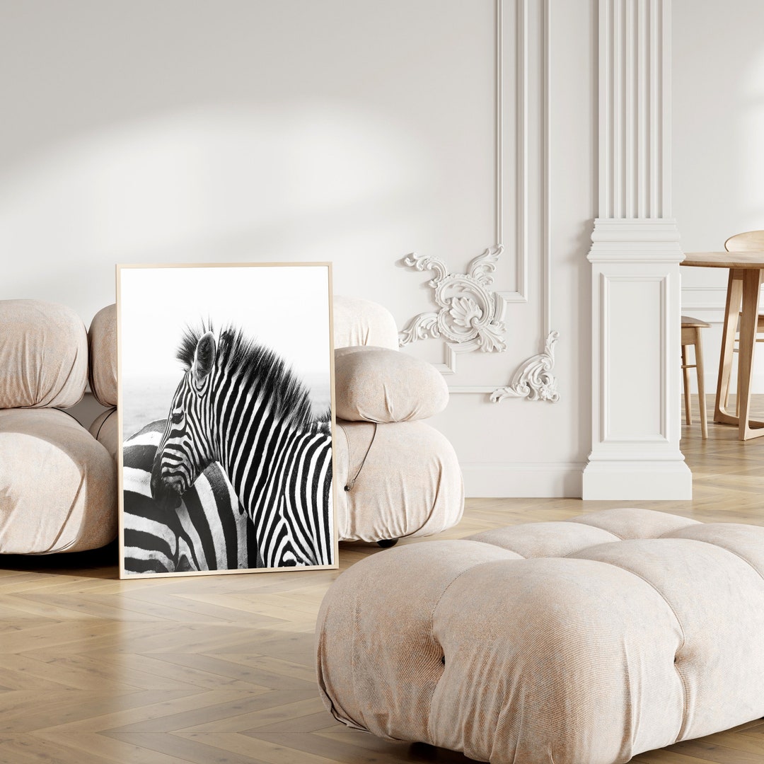 Black and White Zebra Wall Art - Scandinavian Animal Print - Nordic ...