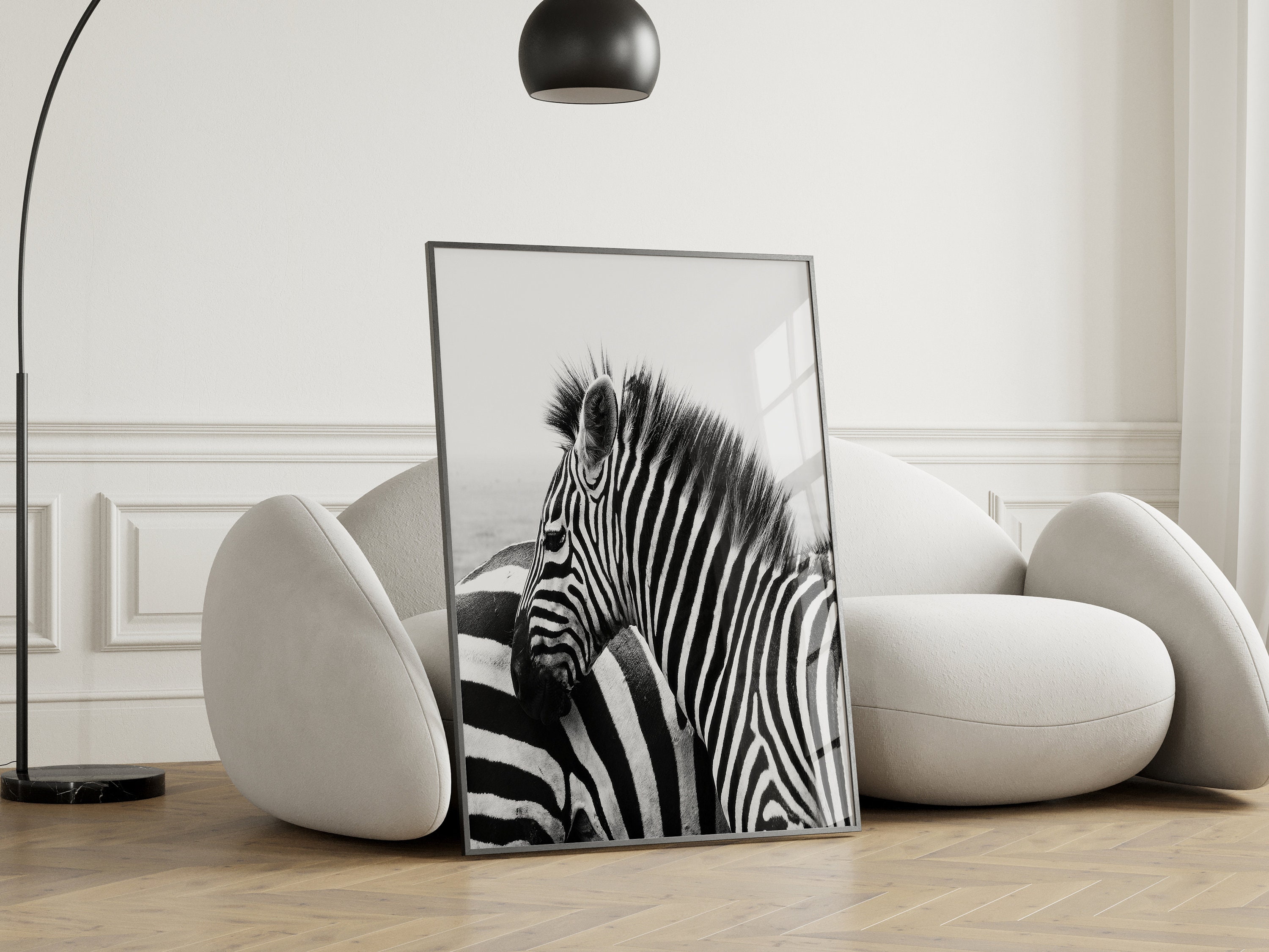 Black and White Zebra Wall Art - Scandinavian Animal Print - Nordic ...