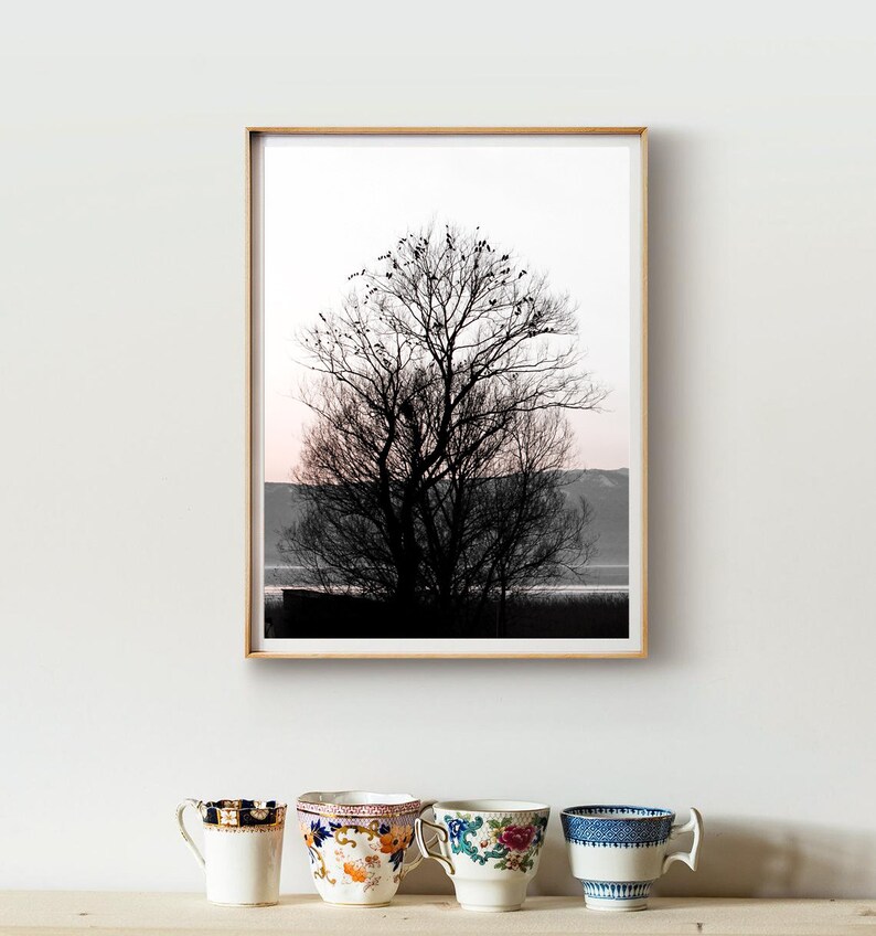 Birds on the Tree Branches Printnature Landscape - Etsy