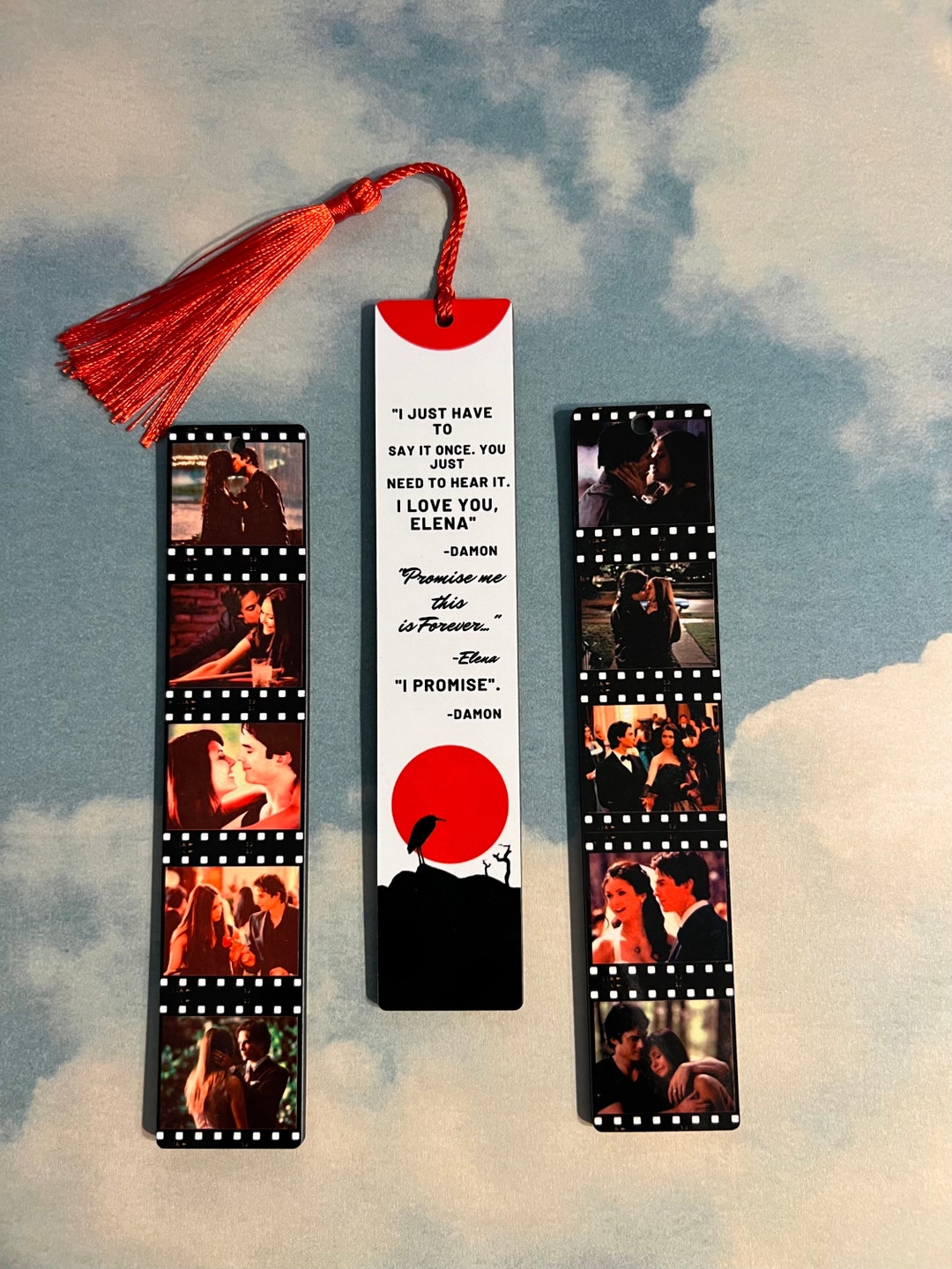 TVD Couples| Delena |TV Show Inspired Bookmarks | Wood Bookmark| Gift ...