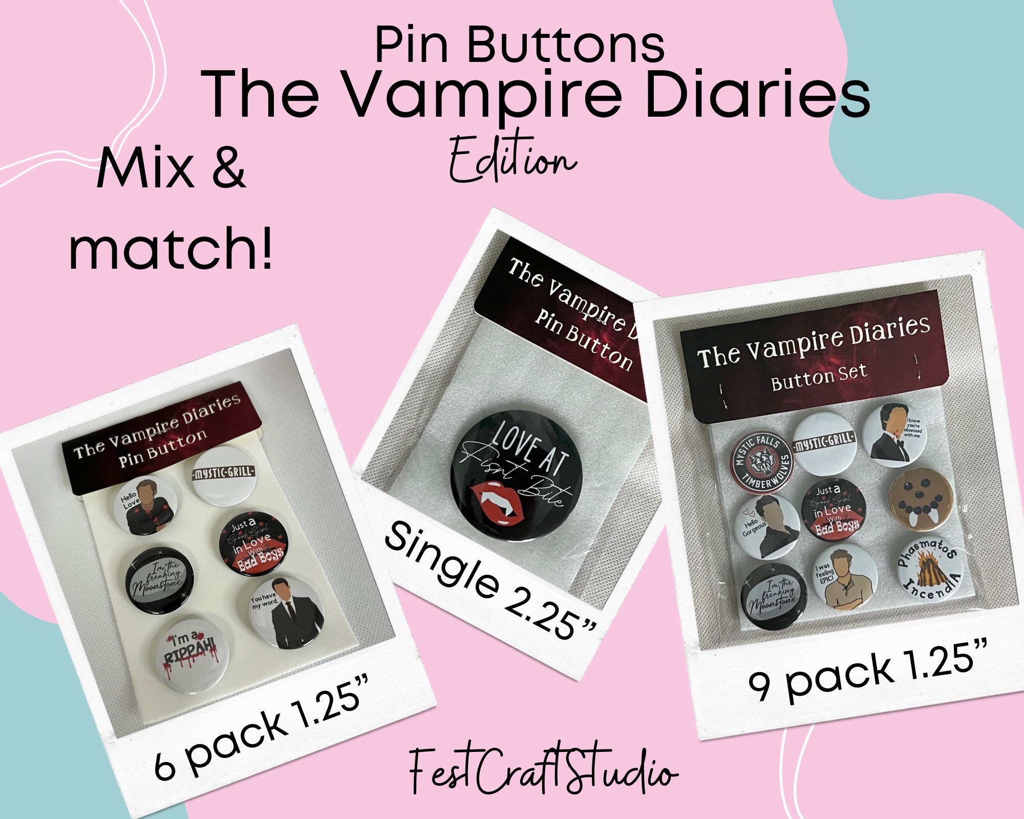 Pin Buttons the Vampire Diaries the Originals Buttons Sets TV Show ...